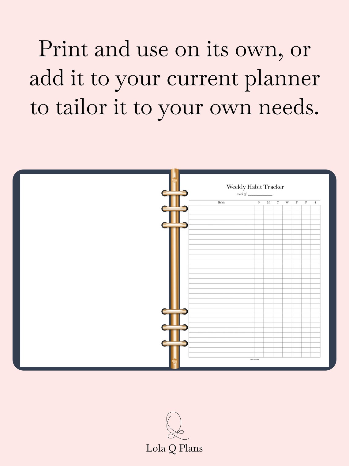 Weekly Habit Tracker Printable Weekly Habit Planner Habit - Etsy