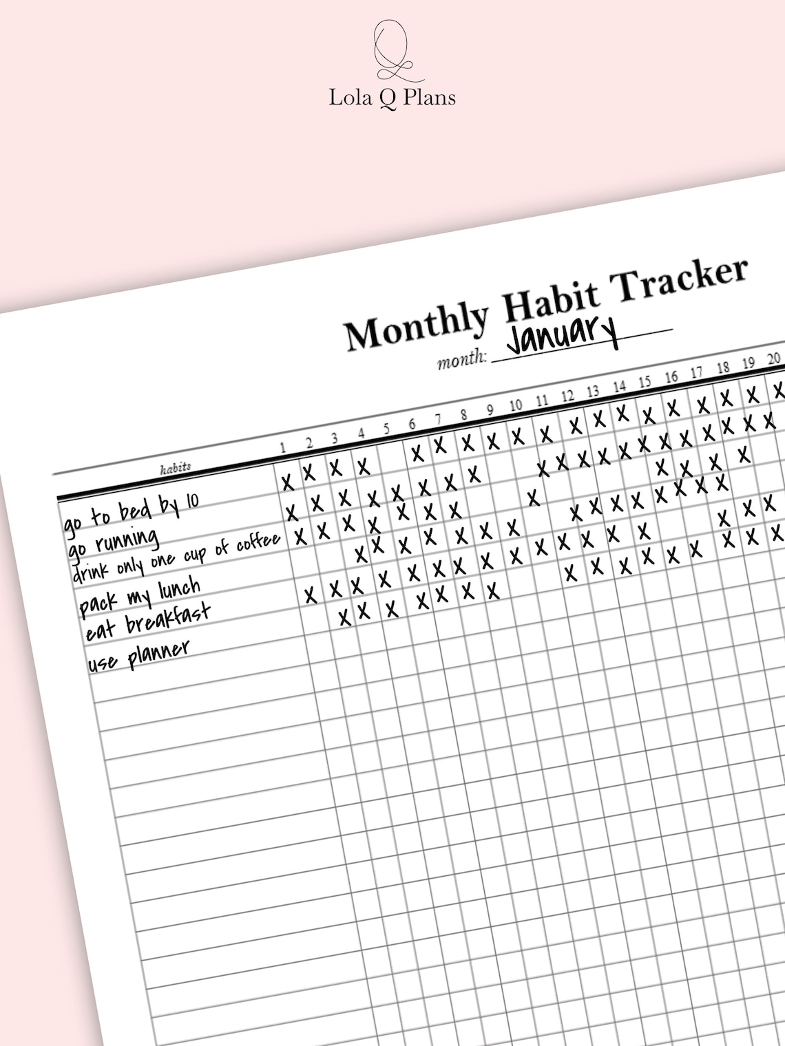 Monthly Habit Tracker Printable | Monthly Habit Planner | Habit Tracker ...