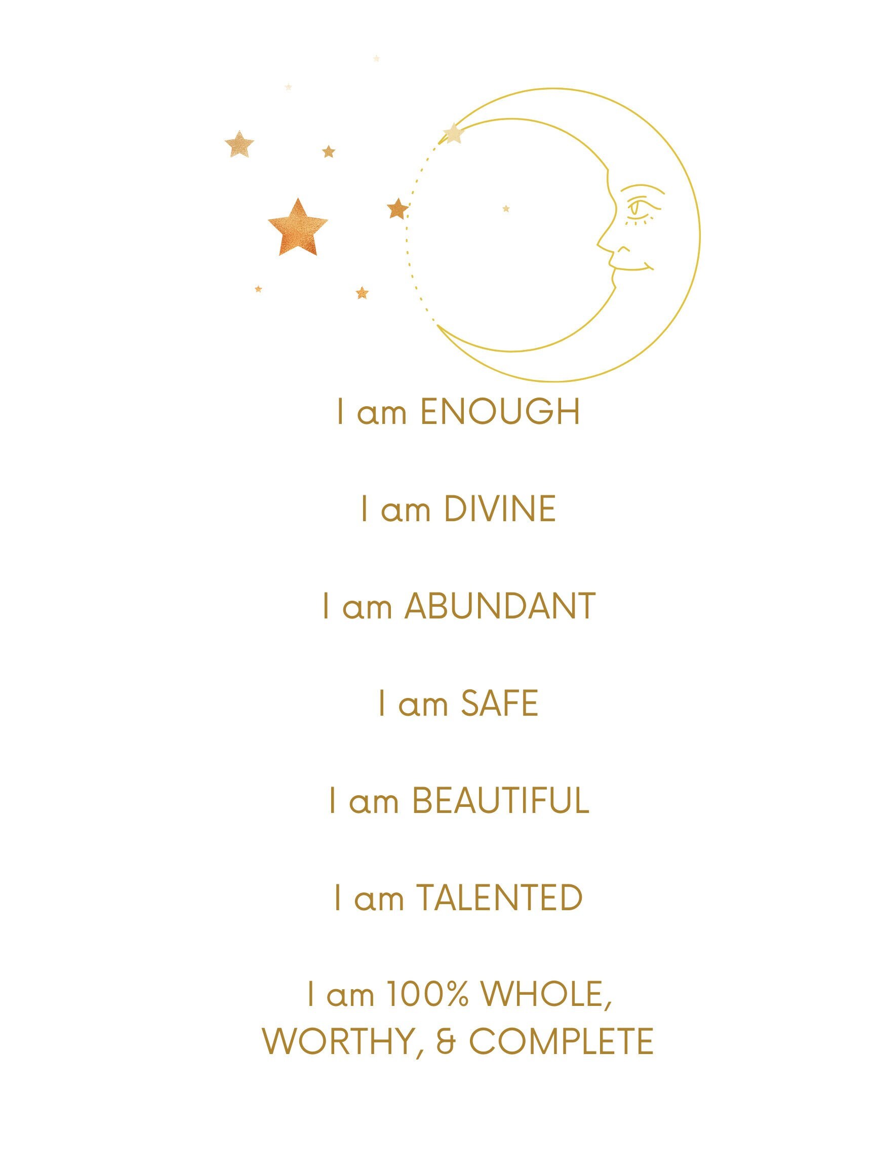Positive Affirmations I Am Enough/ Beautiful Digital Print Wall Art ...
