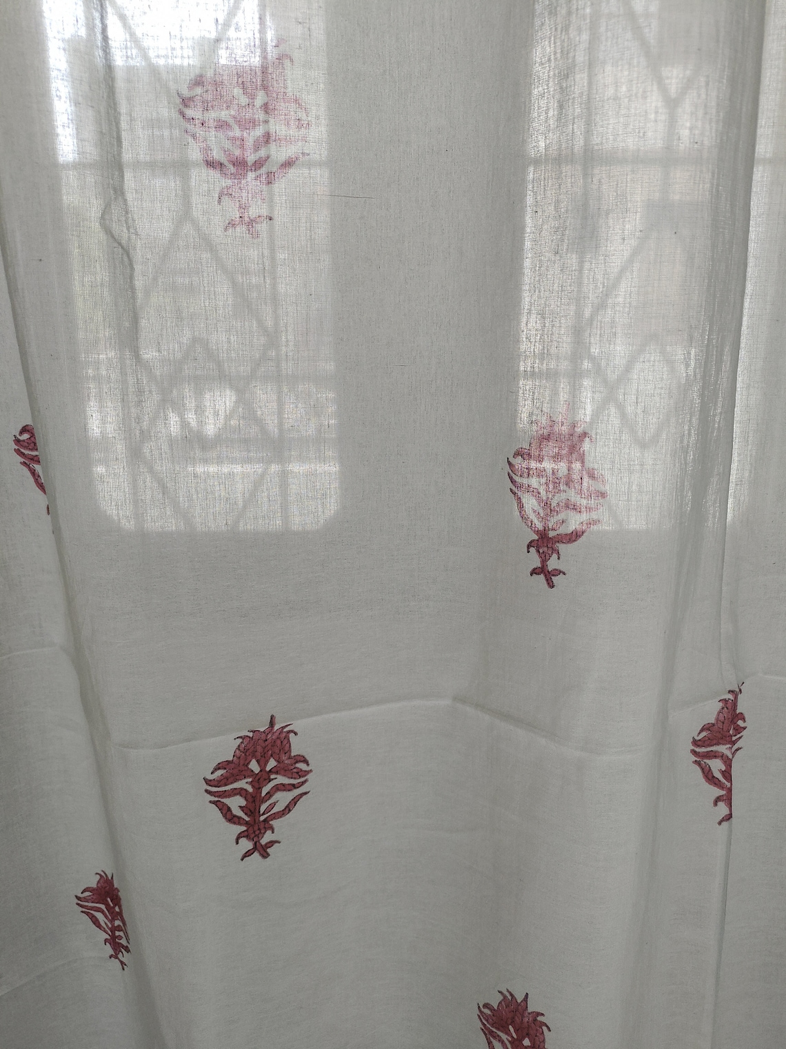 Cotton Block Print Curtains: Minimalist Indian Retro Style, Free Stamp ...