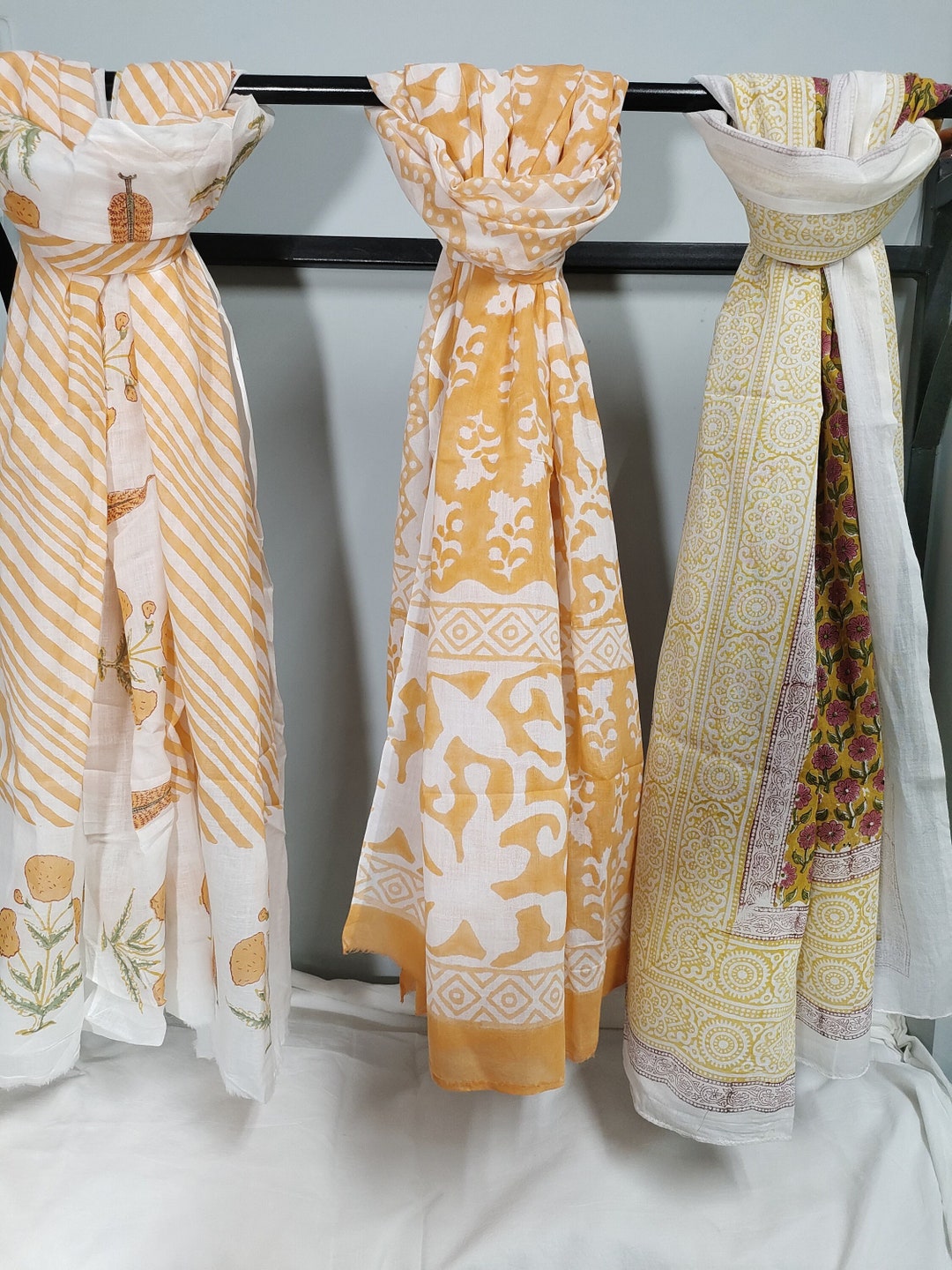 Colorful Sarong/hand Block Print Cotton Scarfs/beach Sarongs/ Indian ...