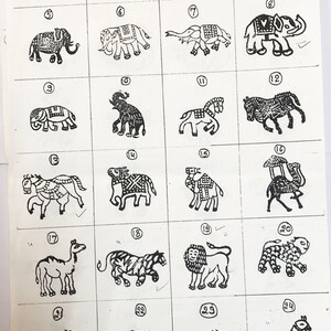 Indian Wooden Printing Blocks: Mini Floral & Animal Stamps - Etsy