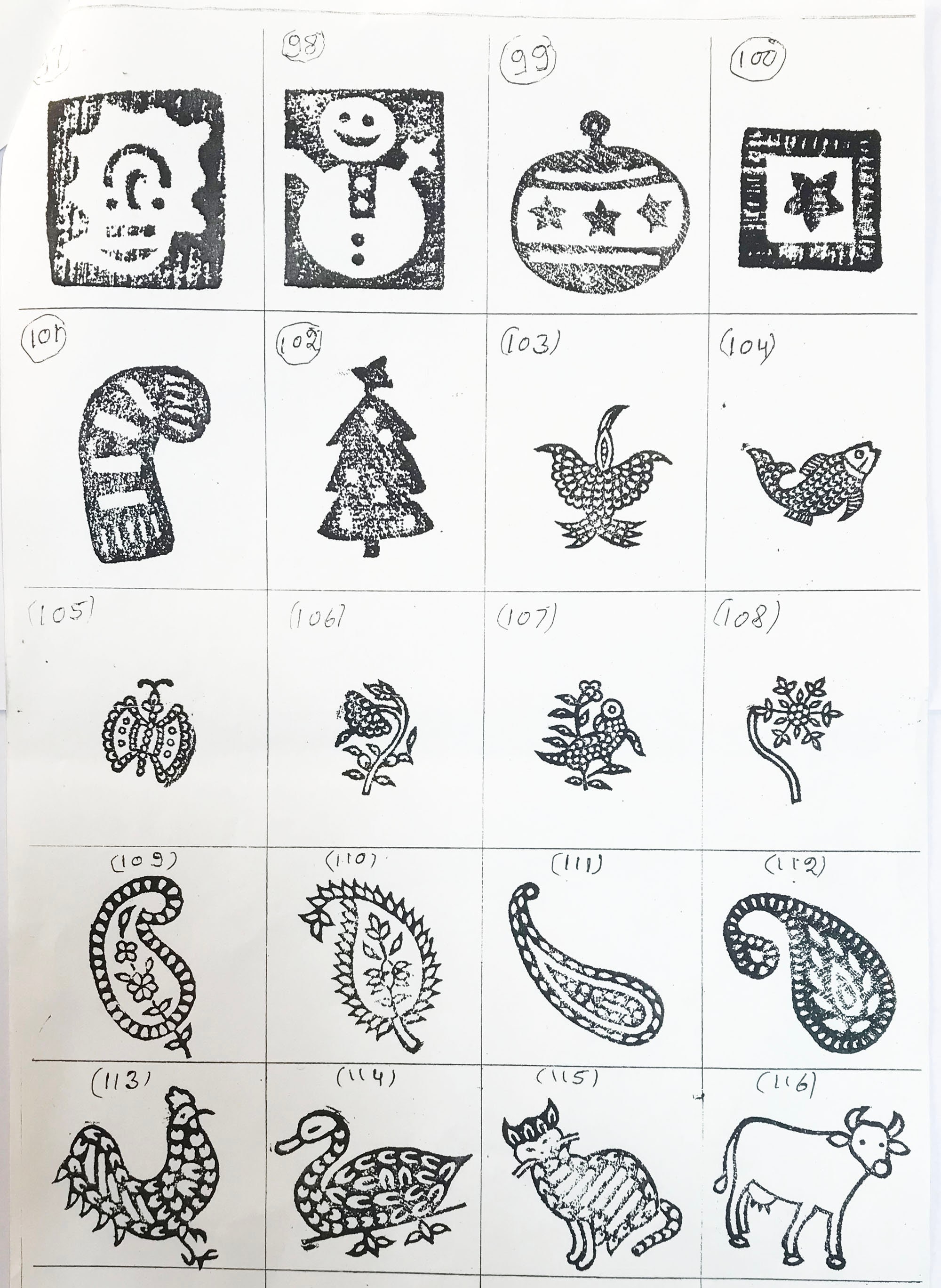 Indian Wooden Printing Blocks: Mini Floral & Animal Stamps - Etsy