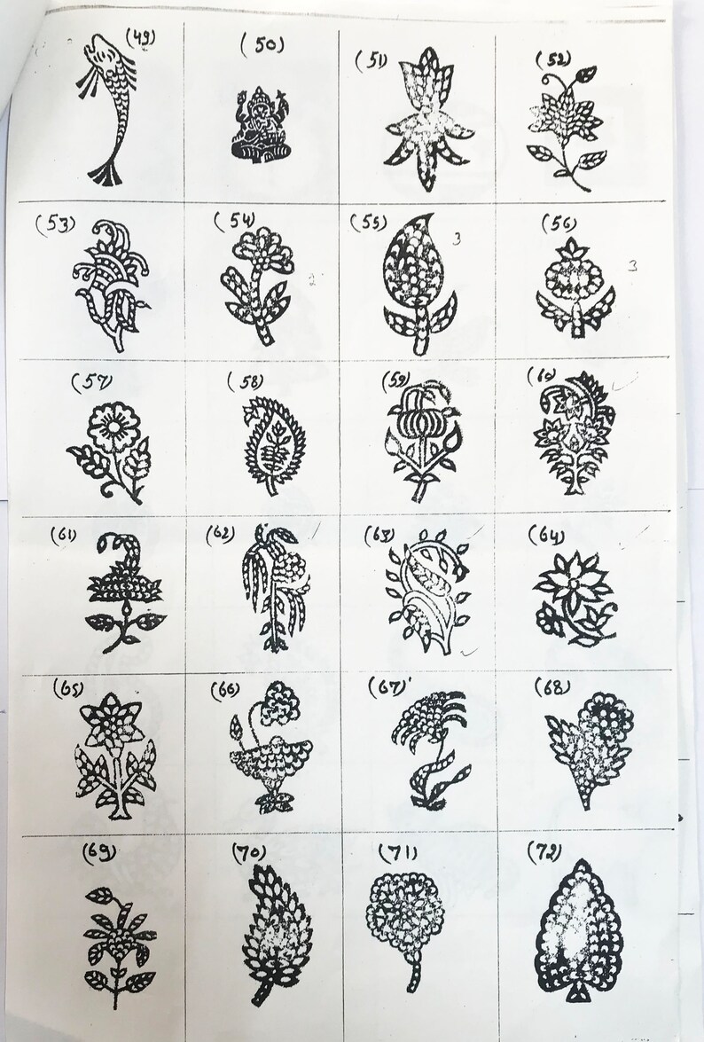Indian Wooden Printing Blocks: Mini Floral & Animal Stamps - Etsy