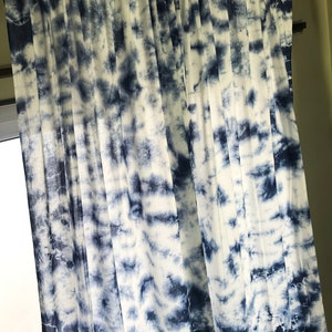 Natural Tie Dye Curtains for Bedroom/bohemian Drapery in Indigo Print ...