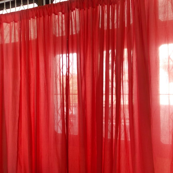 Red Curtains - Etsy
