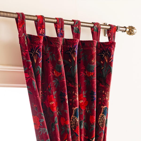 Dark Red Curtains - Etsy