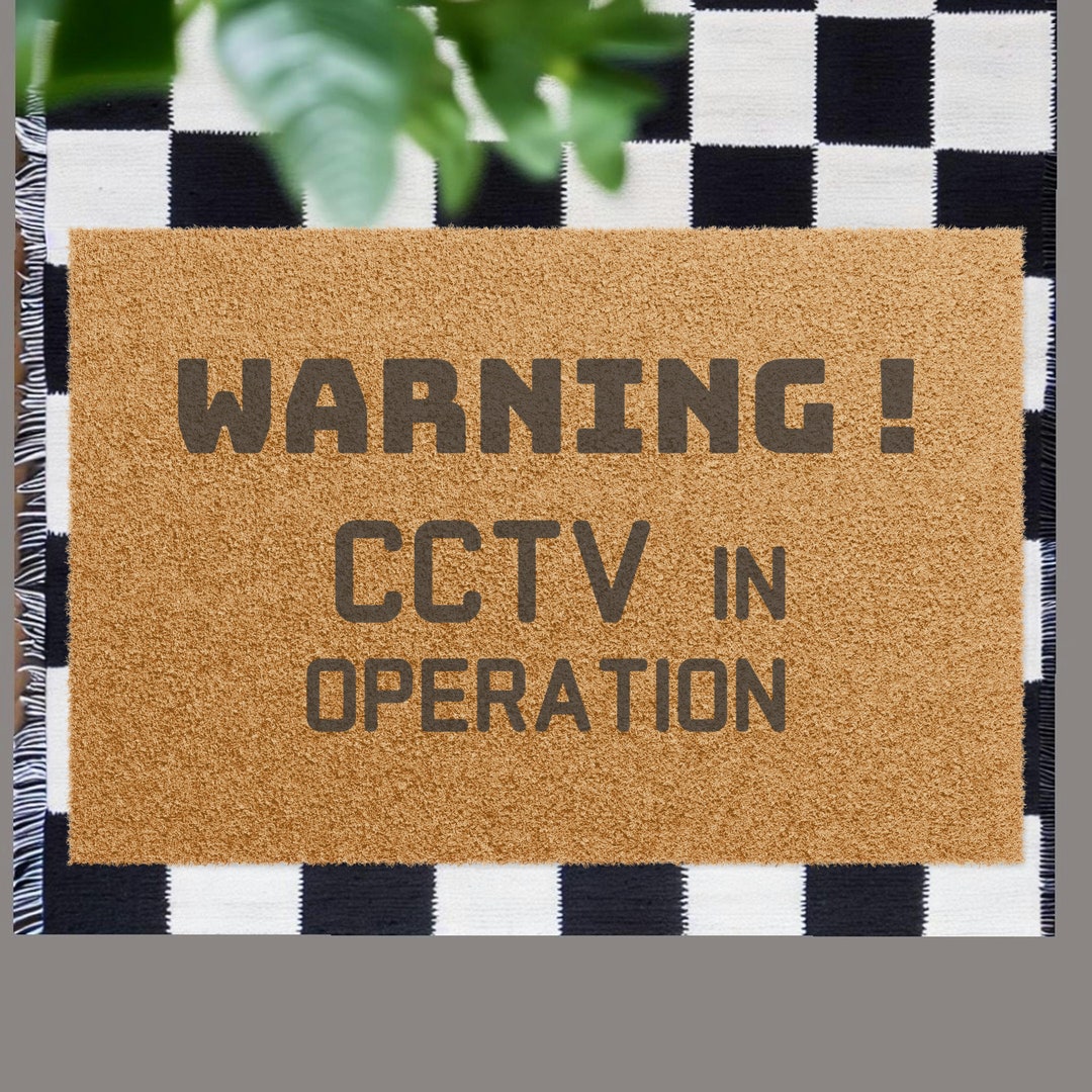 Warning CCTV in Operation Coir Doormat Home Security Camera Defense ...