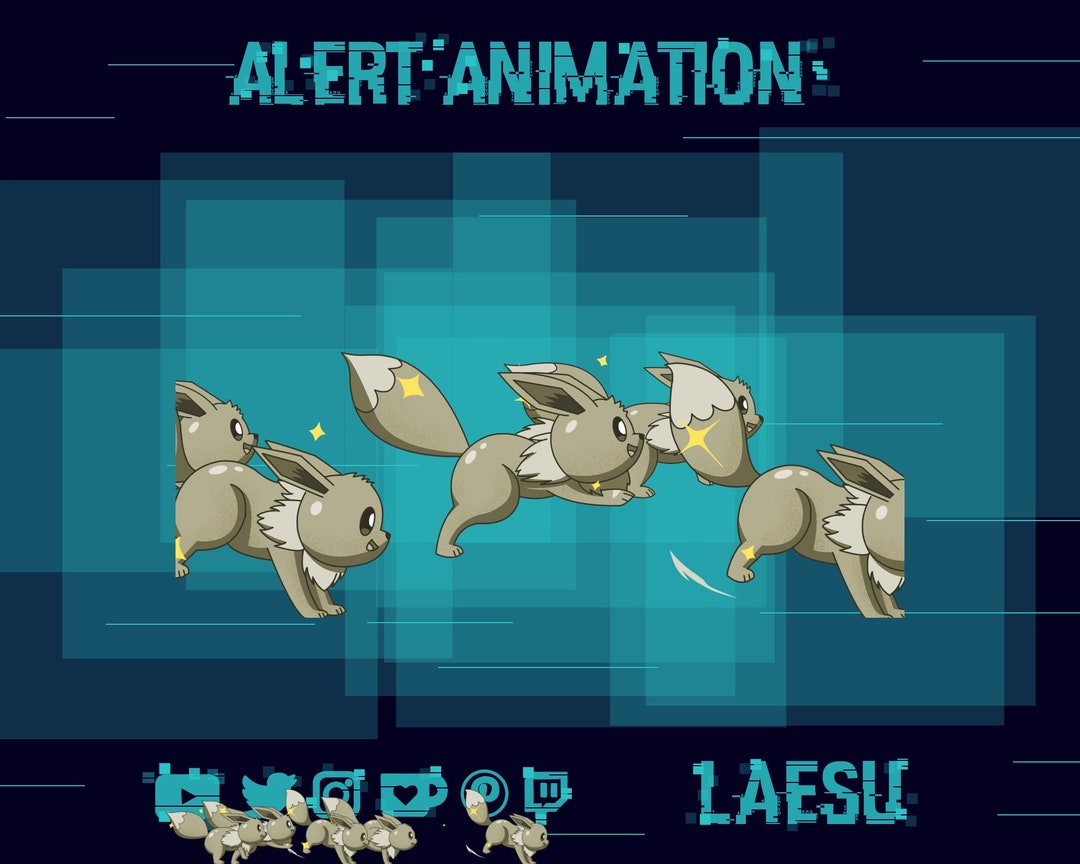 ANIMATED Pokemon Shiny Eevee Raid Alert Package Twitch Stream Assets ...