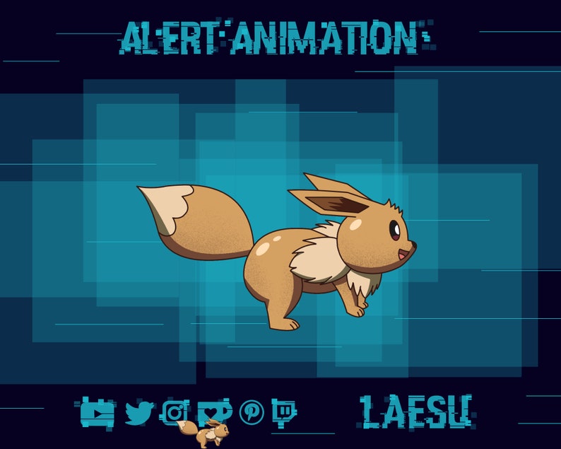 ANIMATED Pokemon Eevee Follow Alert Package Twitch Stream Assets Cute ...