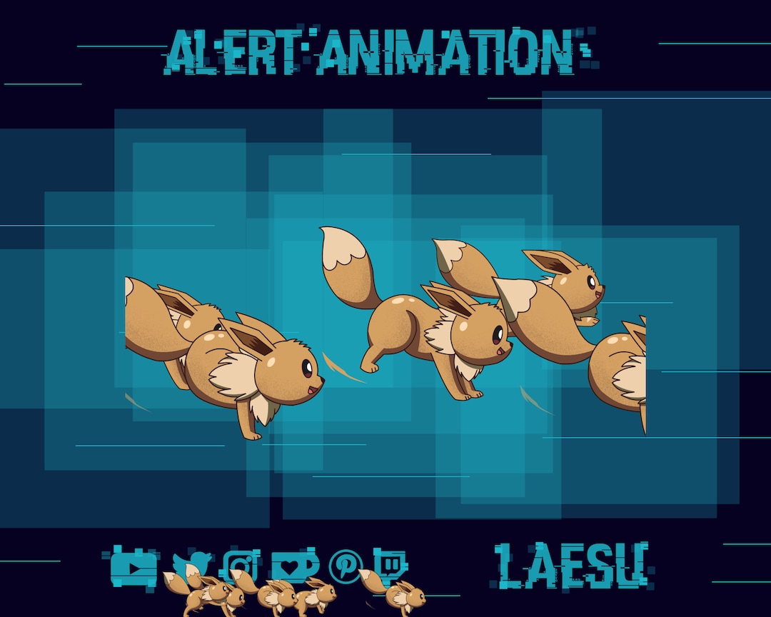 ANIMATED Pokemon Eevee Raid Alert Package Twitch Stream Assets Cute ...