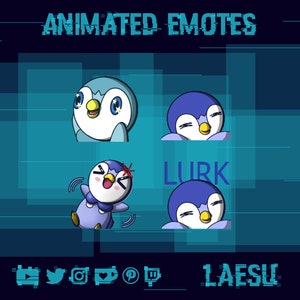 ANIMATED Pokemon Piplup Emote Package Twitch Chat Assets Discord ...