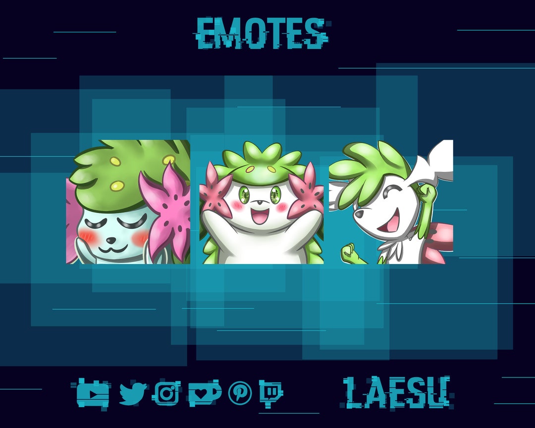 Pokemon Shaymin Emote Package Twitch Chat Assets Discord Pokemon Cute ...