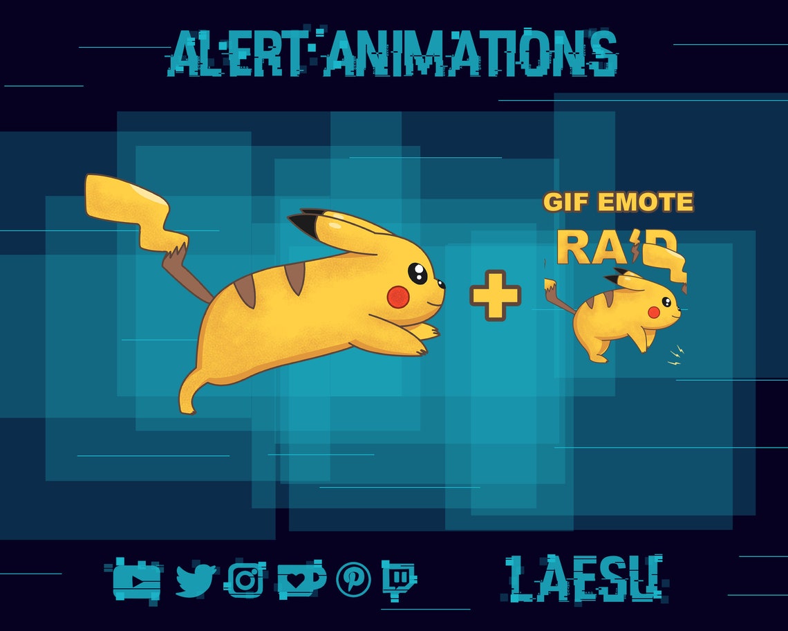 ANIMATED Pokemon Pikachu Alert Premium Bundle Twitch Stream Assets ...