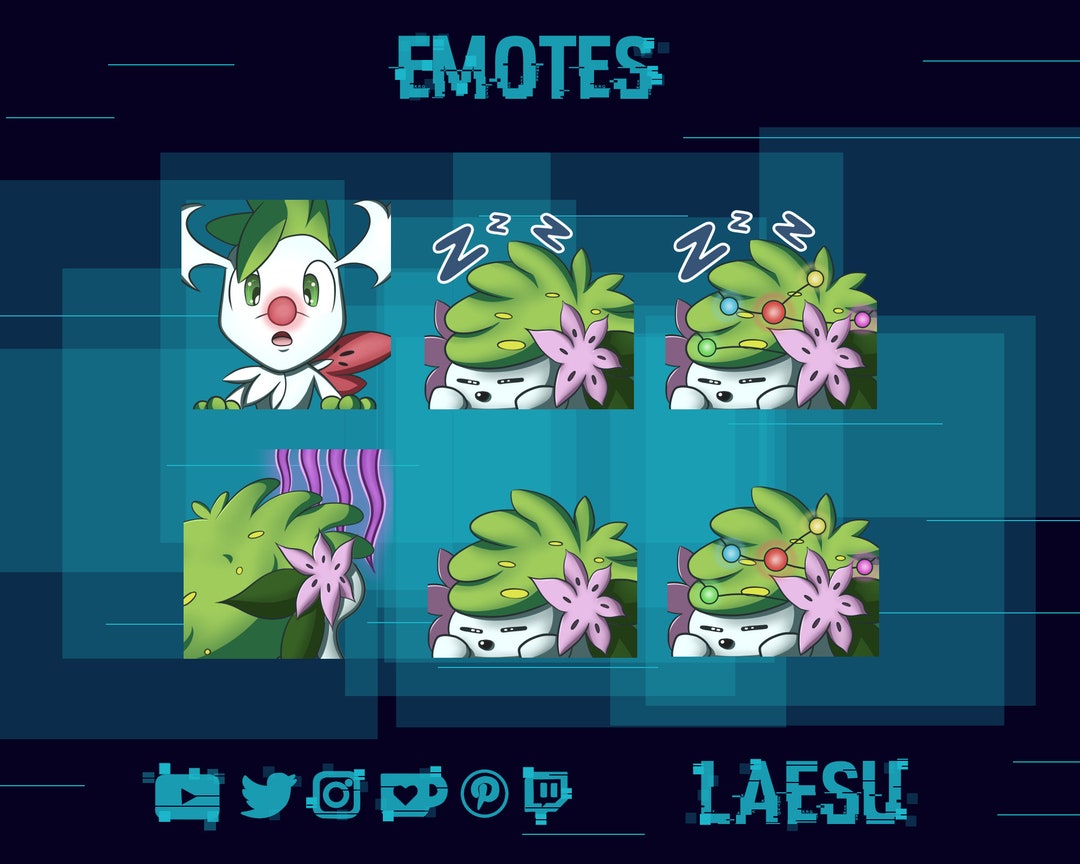 Pokemon Shaymin Emote Package Twitch Chat Assets Discord Pokemon Cute ...