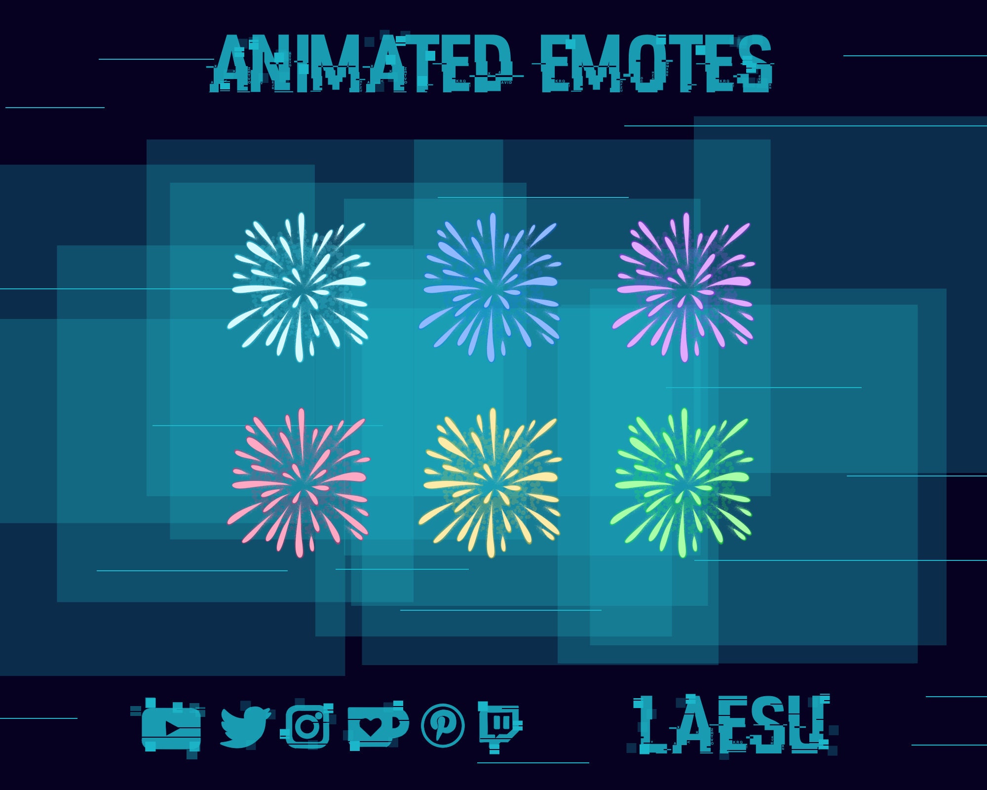 New Year Firework Emote Package Twitch Chat Assets Discord NY Cute ...