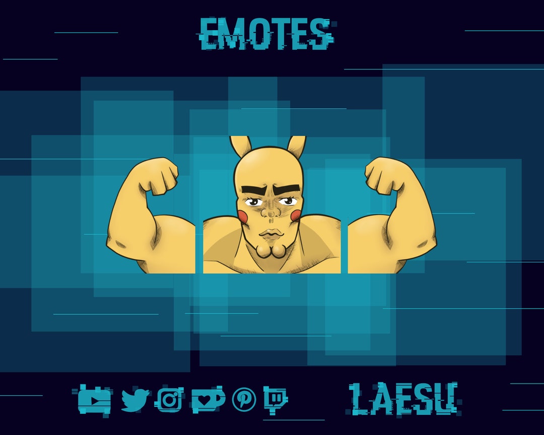 Pokemon Buff Pikachu Emote Package Twitch Chat Assets Discord Pokemon ...