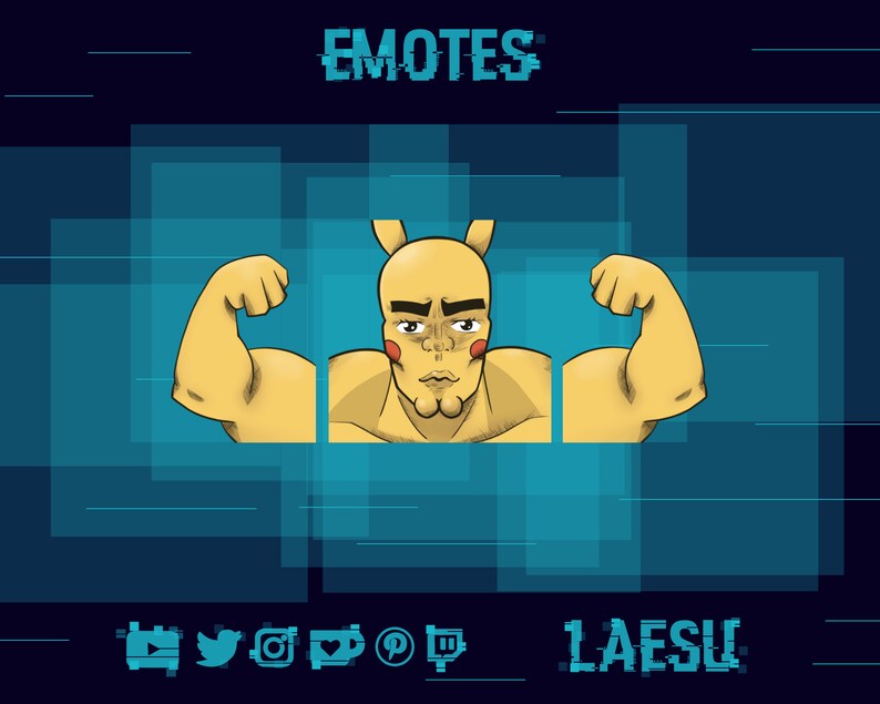 Pokemon Buff Pikachu Emote Package Twitch Chat Assets Discord Pokemon ...