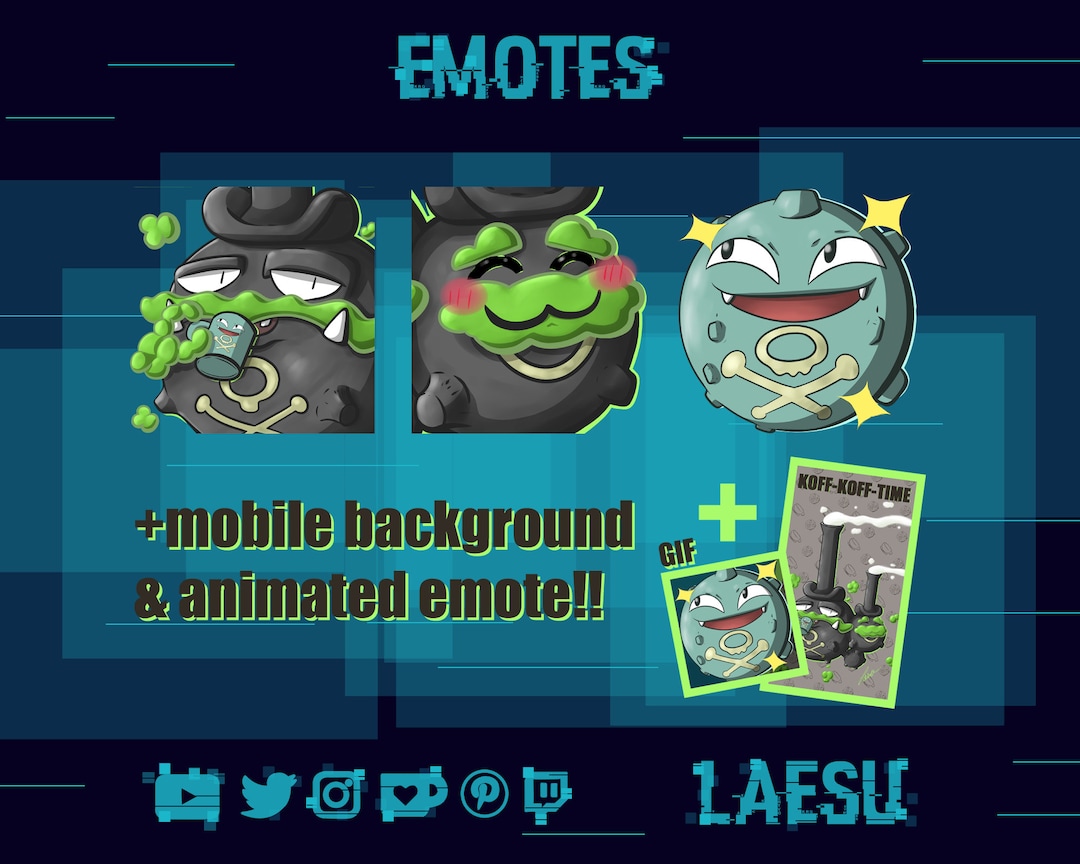 Pokemon Weezing Emote Package Twitch Chat Assets Discord Pokemon Meme ...