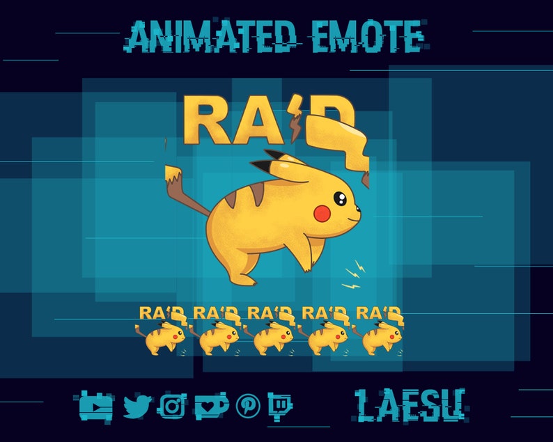 ANIMATED Pokemon Pikachu Emote Package Twitch Chat Assets Discord ...