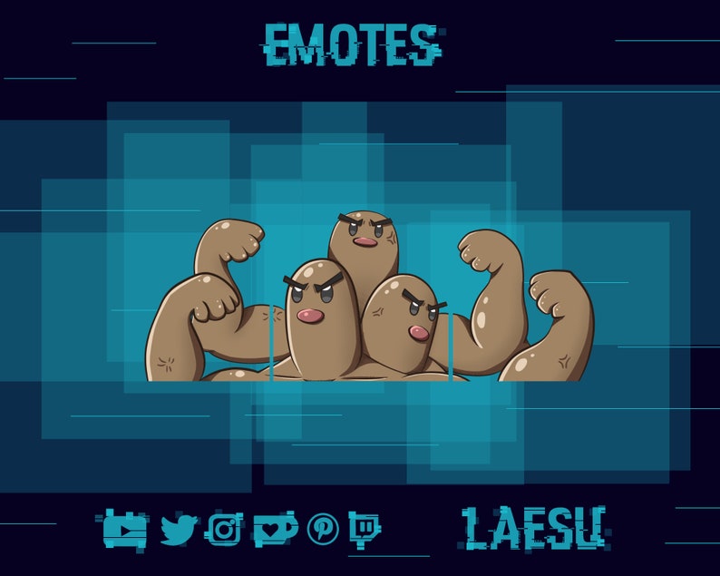 Pokemon Buff Dugtrio Emote Package Twitch Chat Assets Discord Pokemon ...