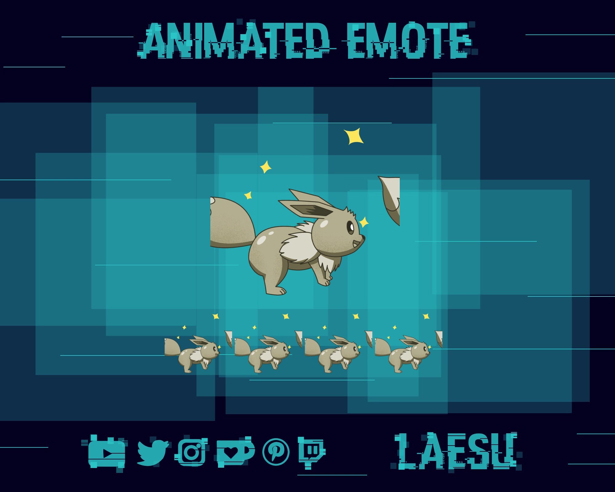 ANIMATED Pokemon Shiny Eevee Emote Package Twitch Chat Assets Discord ...