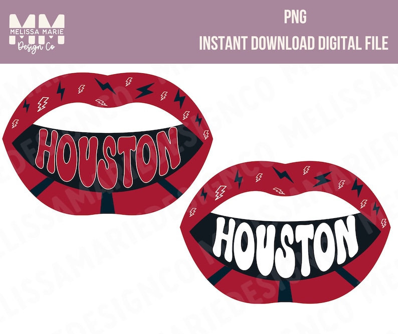 Houston Texas Retro Rocker Lips With Text 80's PNG Graphic Download ...