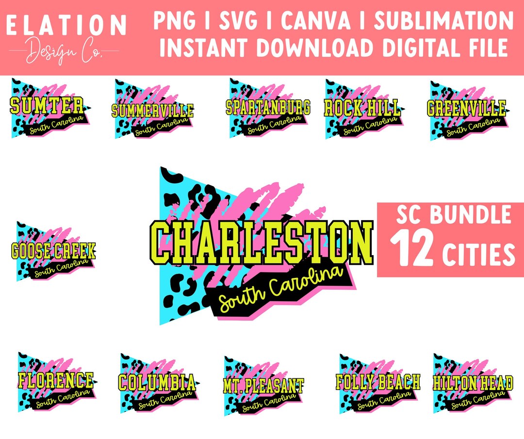 South Carolina Bundle Saved by the 90s Retro SVG, PNG, Sublimation ...