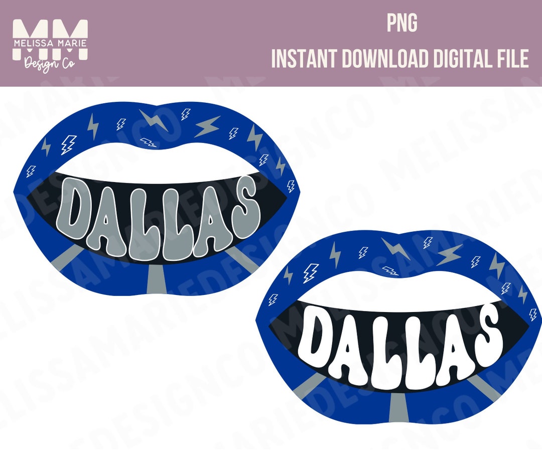 Dallas Texas Retro Rocker Lips With Text 80's PNG Graphic Download File ...