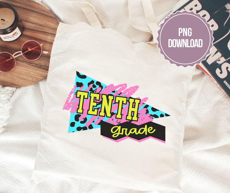 10th Tenth Grade Retro 90's PNG Graphic Download File - Etsy
