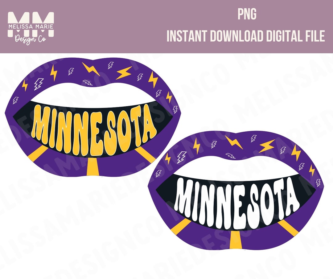 Minnesota Retro Rocker Lips With Text 80's PNG Graphic Download File ...