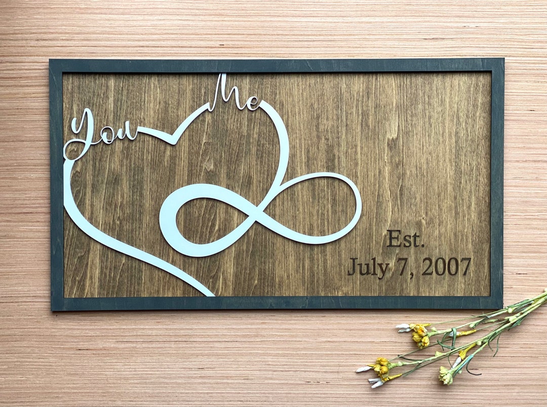 Personalized Wood Anniversary Sign, Couples Wedding Date, Laser Cut - Etsy