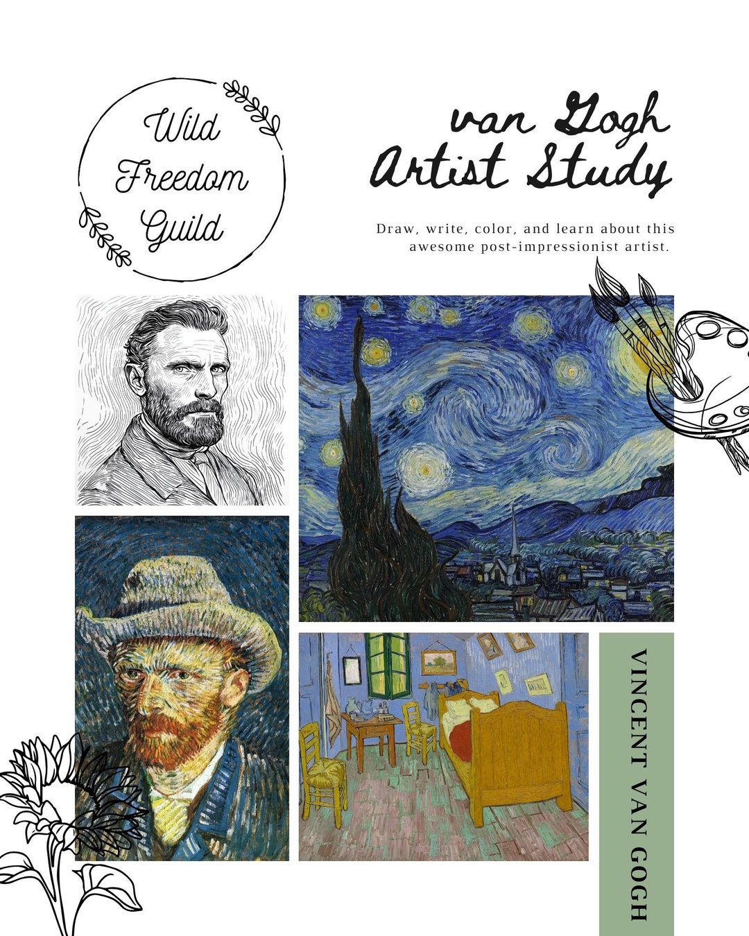 Vincent Van Gogh Artist Study - Unit Study for Homeschool - Etsy