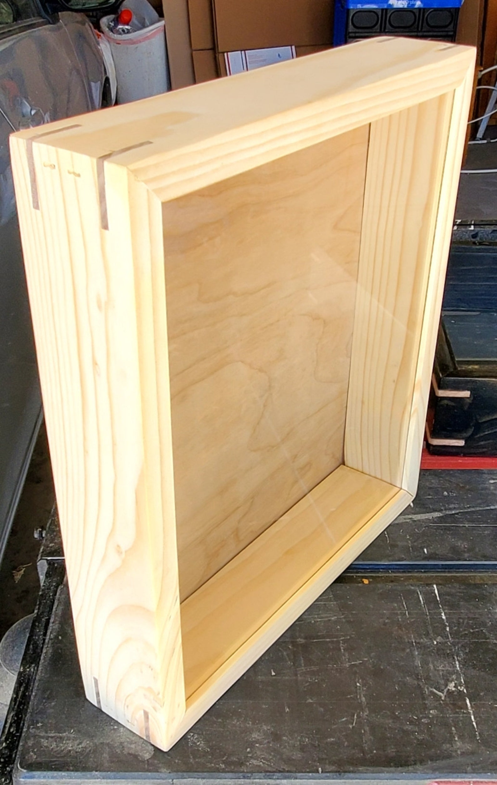 Natural Unfinished Handmade Shadow Box With Custom Double - Etsy