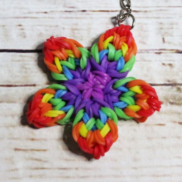 Rainbow Loom Keychain - Etsy