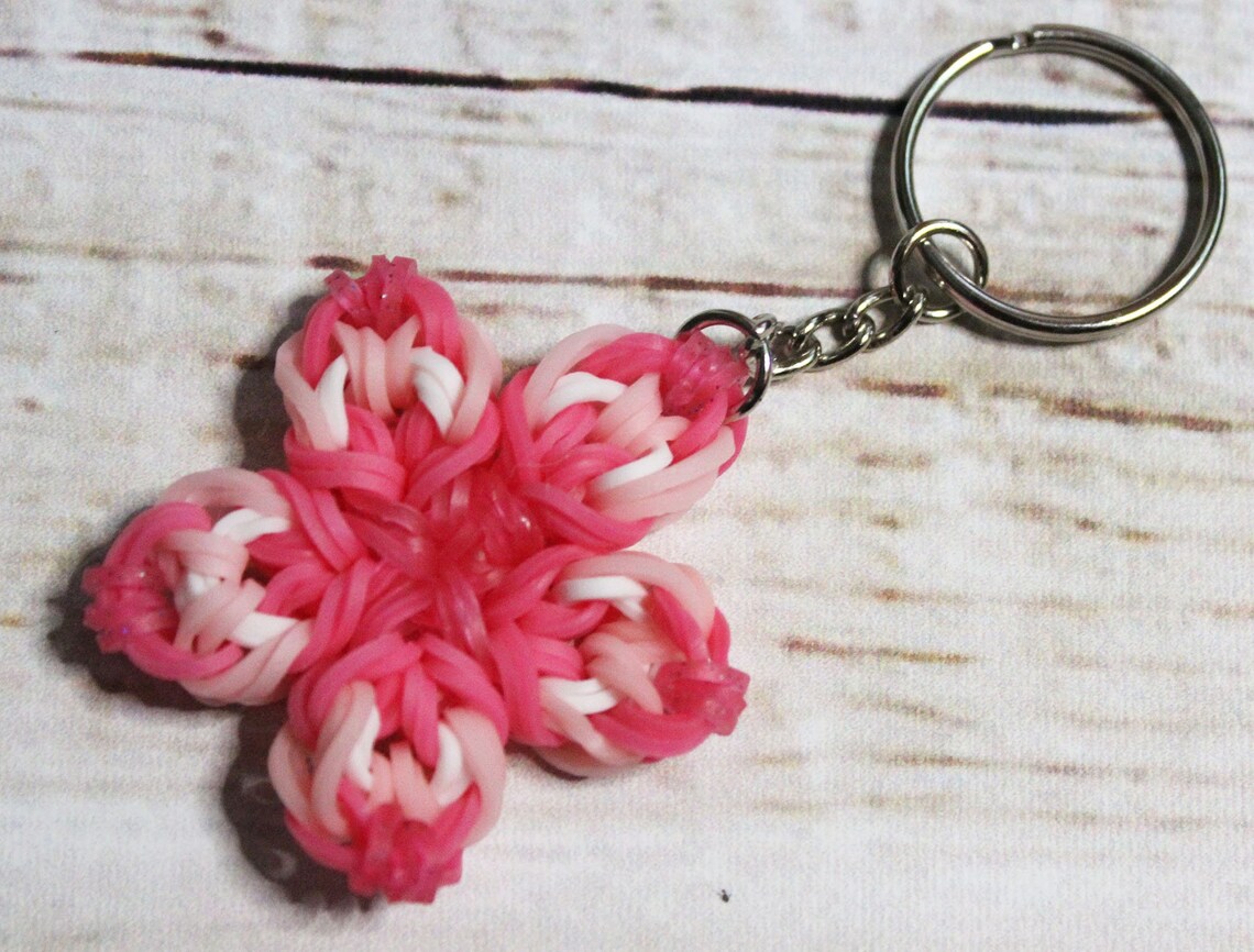 Pink Star Keychain - Etsy
