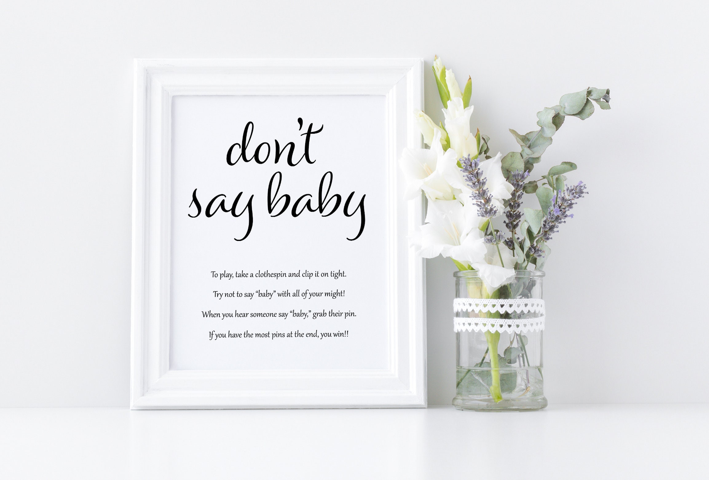 Don't Say "baby," Try Not to Say Baby, Baby Shower Game, Printable ...