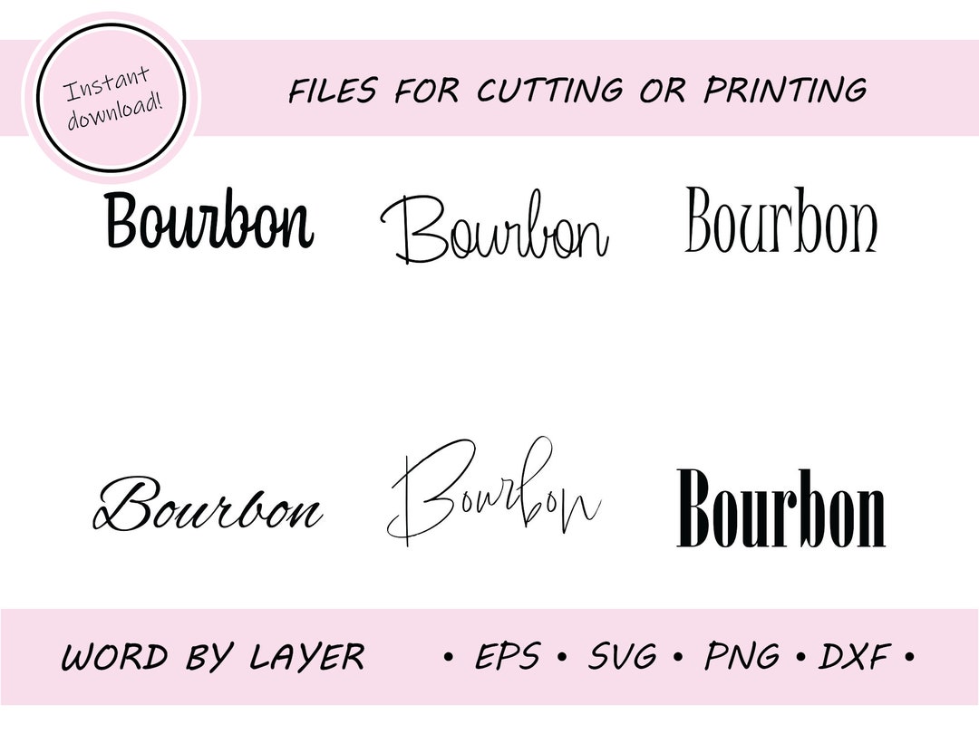 Bourbon Fonts SVG Cut File Bundle, Drinking Bourbon, Whiskey, Kentucky ...