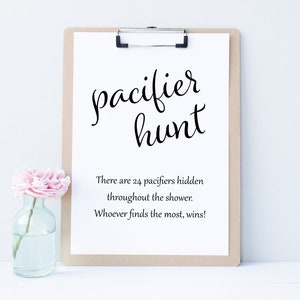 Pacifier Hunt Baby Shower Game, Printable Digital Instant Download ...