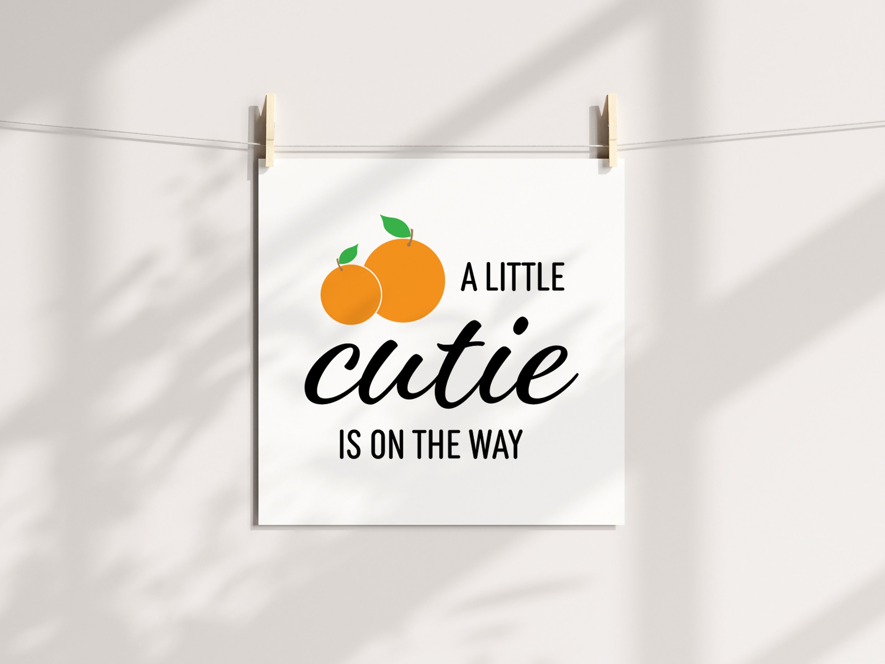 Little Cutie Baby Shower Theme SVG Cut Files, Orange Clip Art, Cutie ...