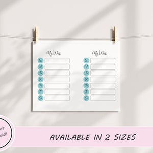 Minimalist One Week Plan Printable, Digital Instant Download, One Week ...