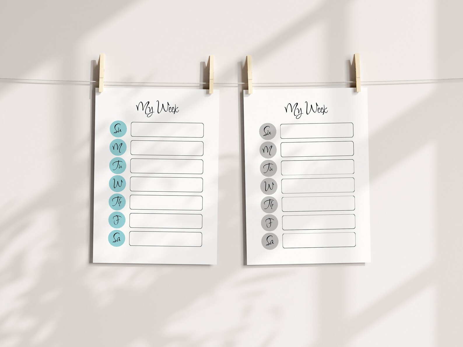 Minimalist One Week Plan Printable, Digital Instant Download, One Week ...