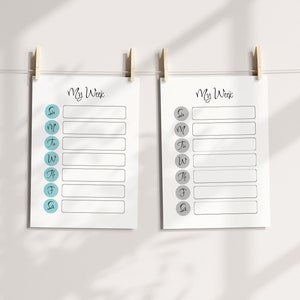 Minimalist One Week Plan Printable, Digital Instant Download, One Week ...