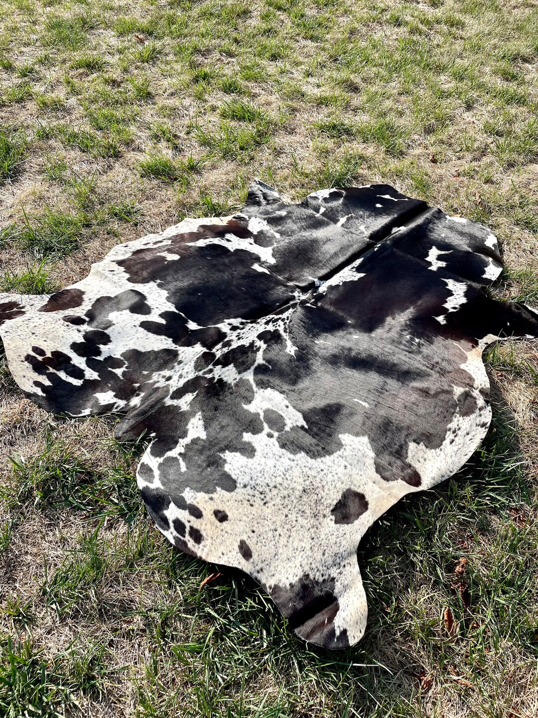 Genuine Black & White Cowhide Rug, Speckled Brazilian Cow Hide Rug - Etsy