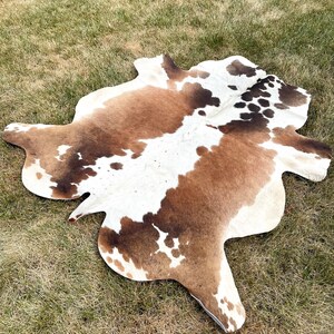 Genuine Tricolor Hair on Cowhide Rug, Speckled Brazilian Cow Hide Rug ...