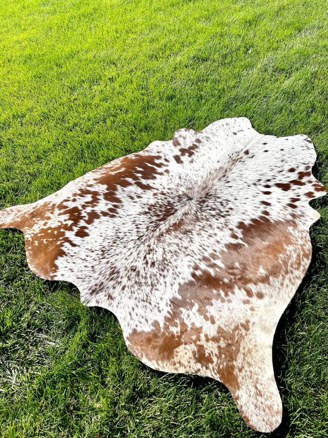 Genuine Tricolor Hair on Cowhide Rug, Speckled Brazilian Cow Hide Rug ...