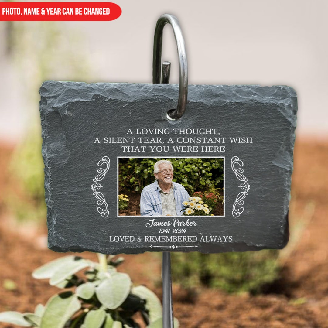 A Silent Tear A Constant Wish - Personalized Garden Slate, Memorial ...