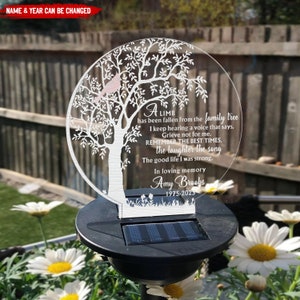 A Limb Has Fallen - Personalized Solar Light, Sympathy Gift, Grave ...