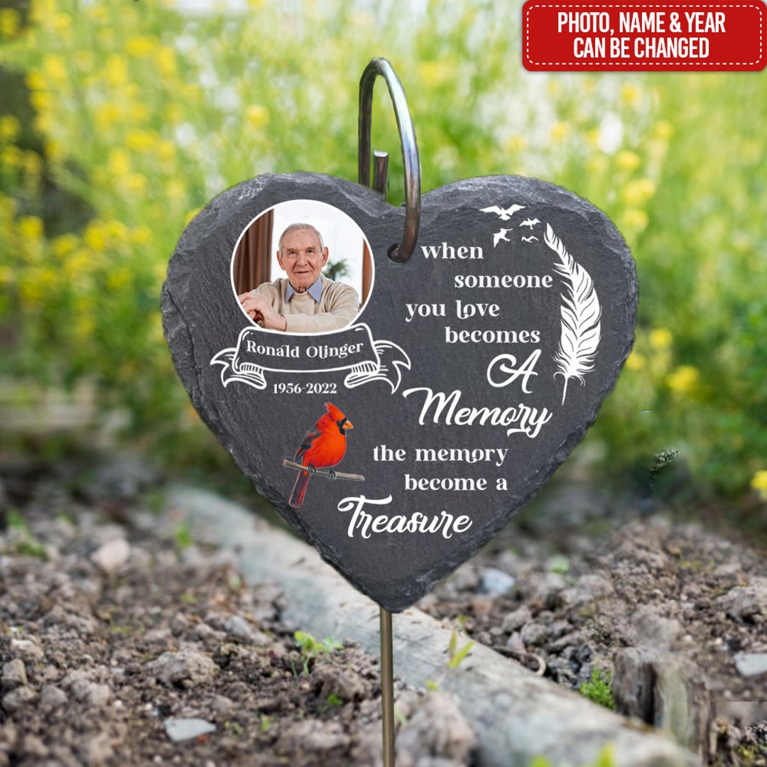 The Memory Becomes A Treasure | Personalized Slate | in Loving Memory ...