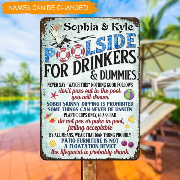 Funny Pool Signs - Etsy
